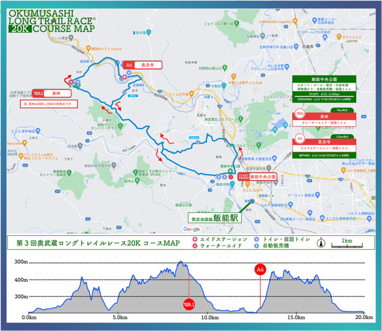 コースマップ – 奥武蔵ロングトレイル105K/35K/20K